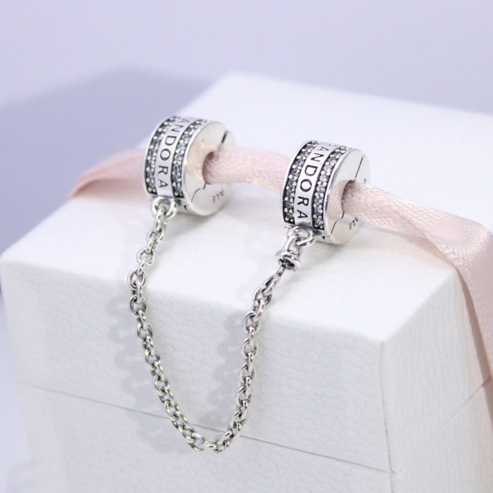 Pandora Logo Safety Chain Charm - Gem